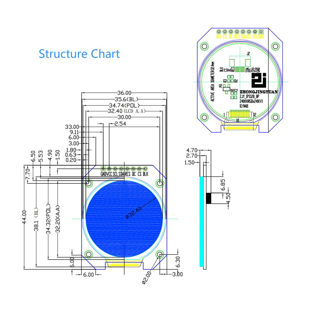 1.28inch TFT Round LCD Display Module_GY18320 from ICStation on Tindie 1.28inch TFT Round LCD Display Module_GY18320 from ICStation on Tindie